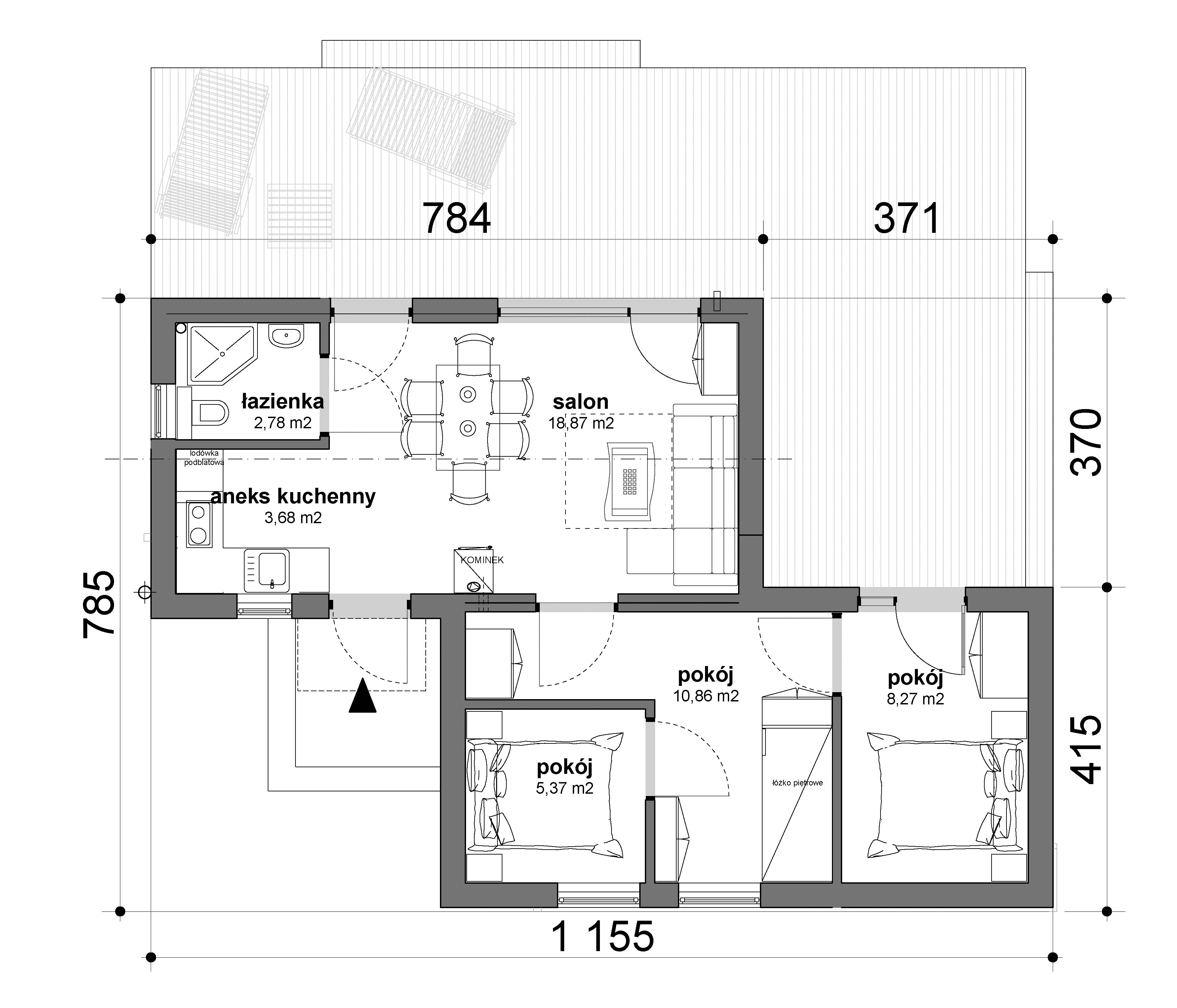 Domek Letniskowy Gotowy projekt architektoniczny - Budownictwo modułowe
